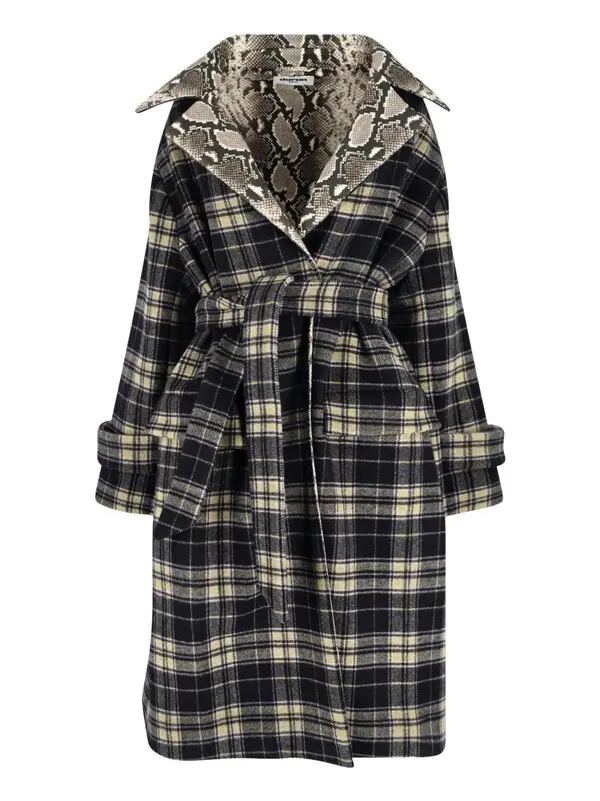 DURAN LANTINK Wool-blend Belted Coat - Multi