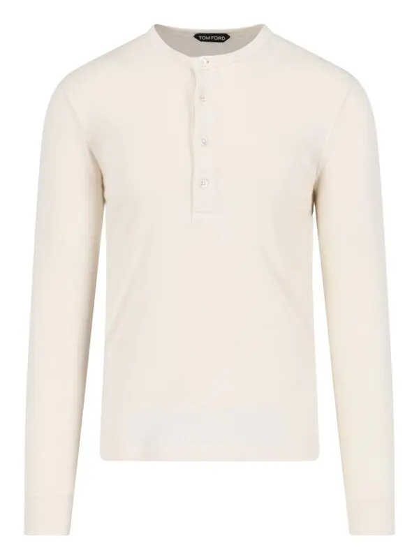 TOM FORD Henley Sweater - Cream