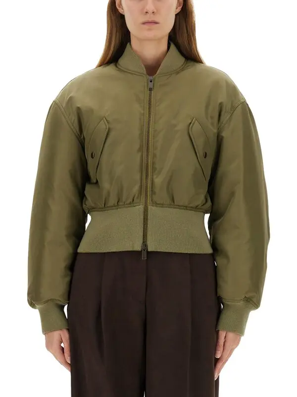 Saint Laurent Nylon Bomber Jacket - Green