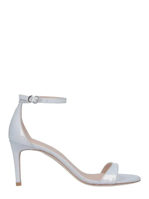 STUART WEITZMAN Patent Leather Sandals - Silver