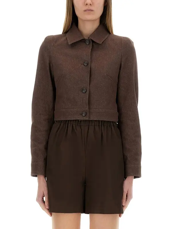 Max Mara Carp Cotton Jacket - Brown
