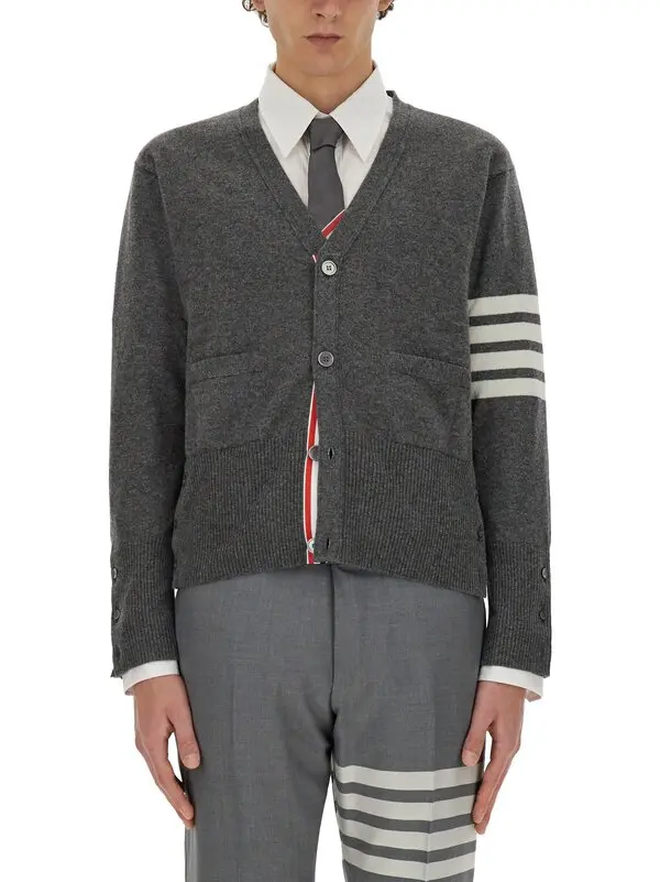 Thom Browne V-neck Cardigan - Grey