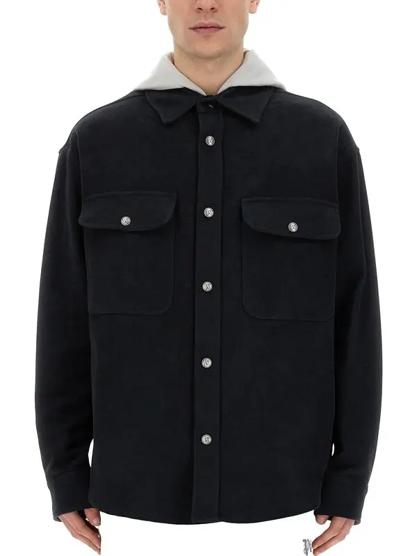 Palm Angels Monogram Shirt Jacket - Black