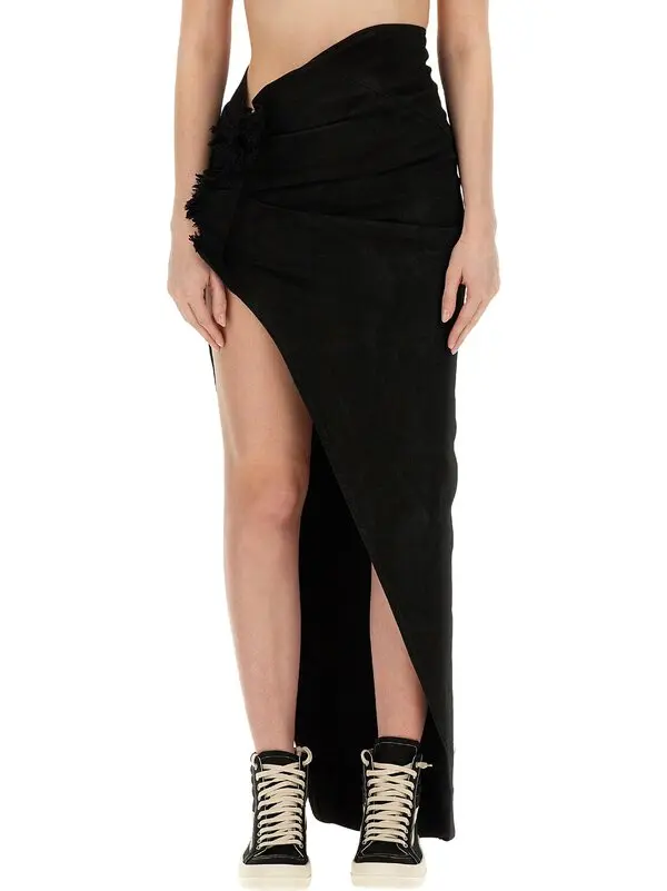 Rick Owens Long Slim Fit Skirt - Black