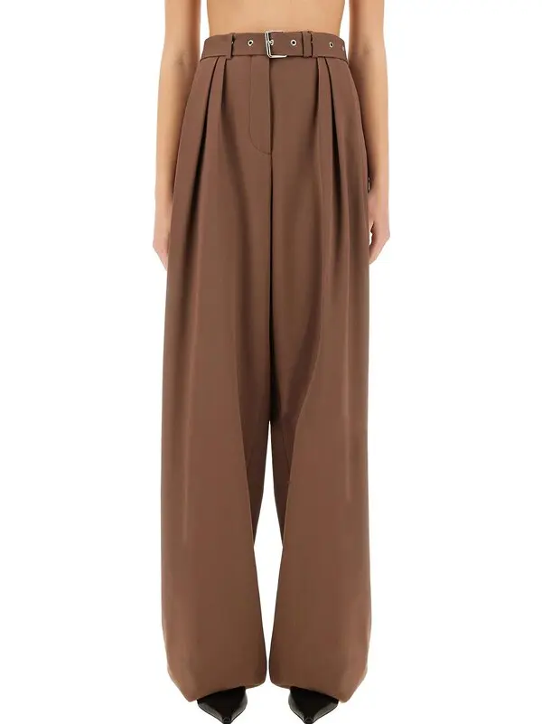 Dries Van Noten Wide-leg Trousers With Belt - Brown