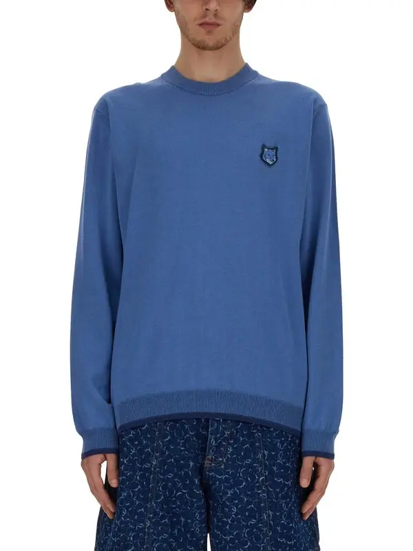 Maison Kitsuné Fox Head" Jersey - Azure