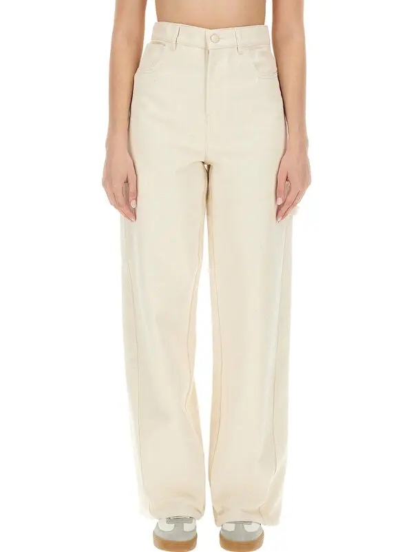 Max Mara Wide Leg Cotton Pants - White
