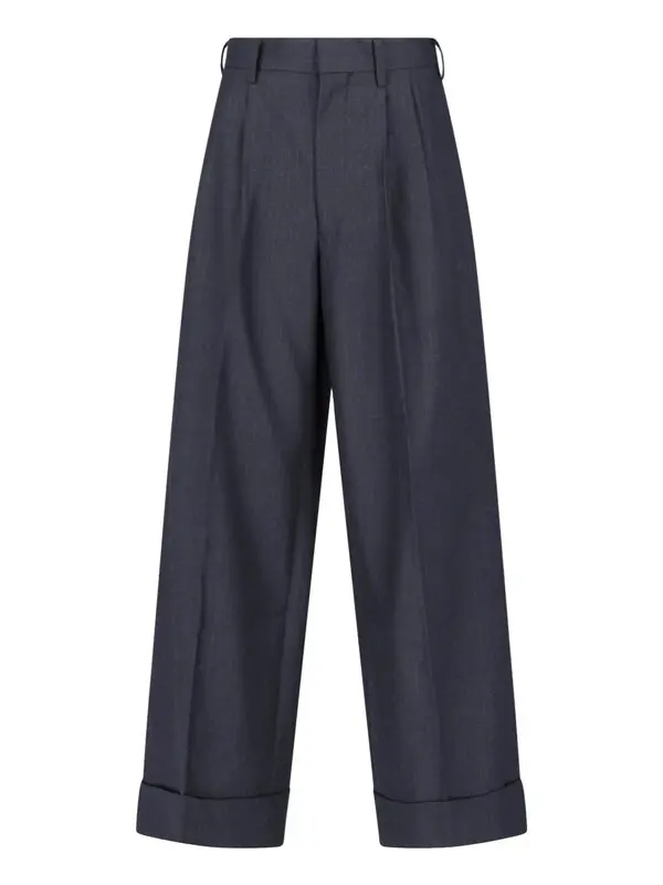 GOLDEN GOOSE Tailored Virgin Wool Trousers - Gray