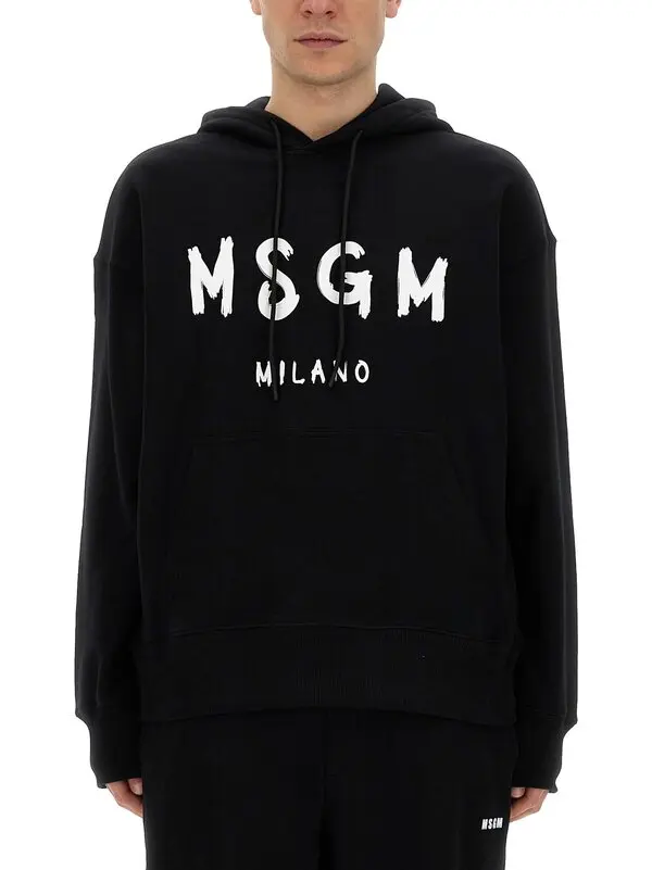 MSGM Brushed Logo Sweatshirt - Black