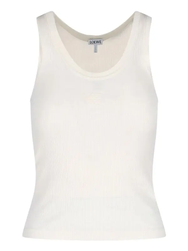 Loewe Anagram Silk Tank Top - White
