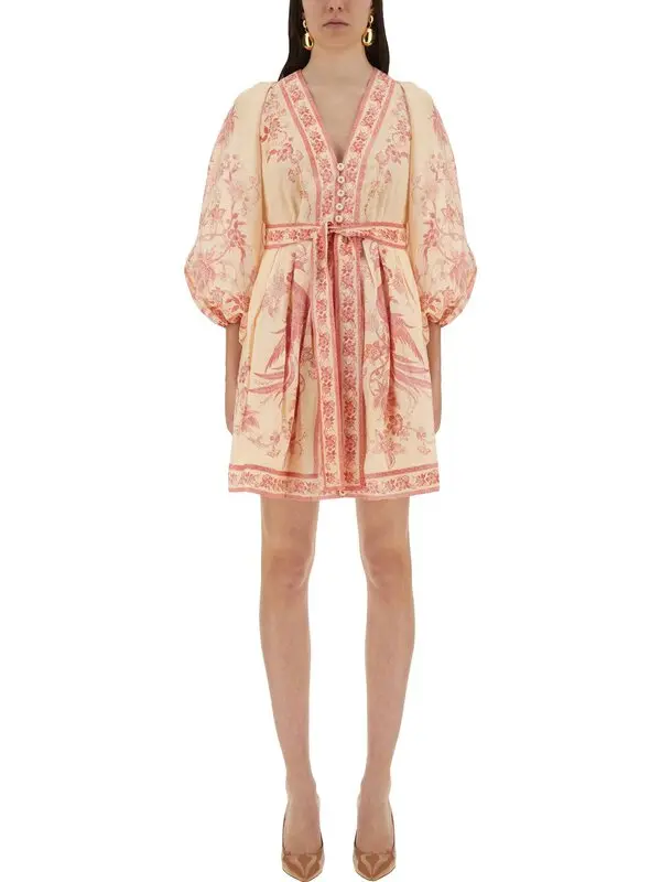 Zimmermann Lucky Low-cut Mini Dress - Pink