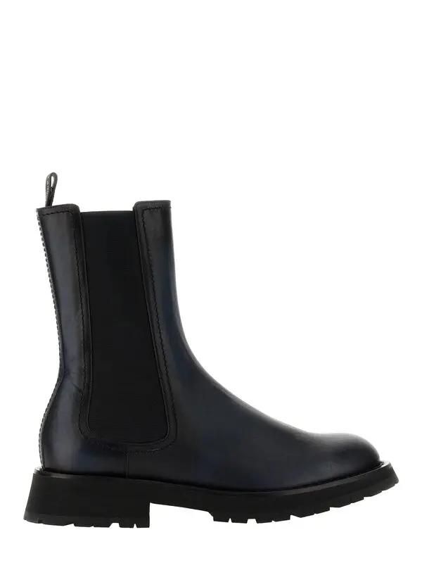 Alexander McQueen Leather Chelsea Boots - Charcoal