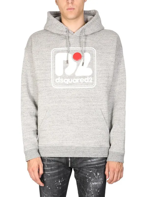 Dsquared2 Camo Patch Herca Anorak Sweatshirt - Grey