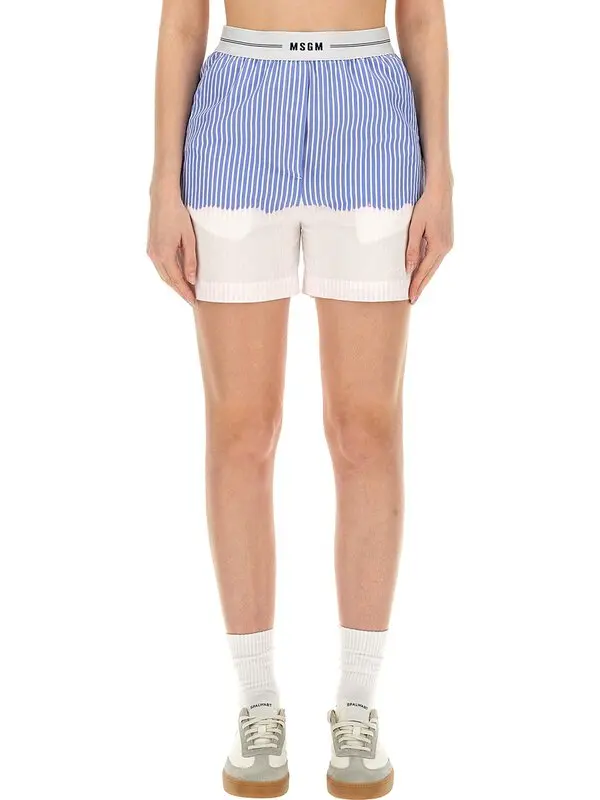 MSGM Logo Band Shorts - Baby Blue