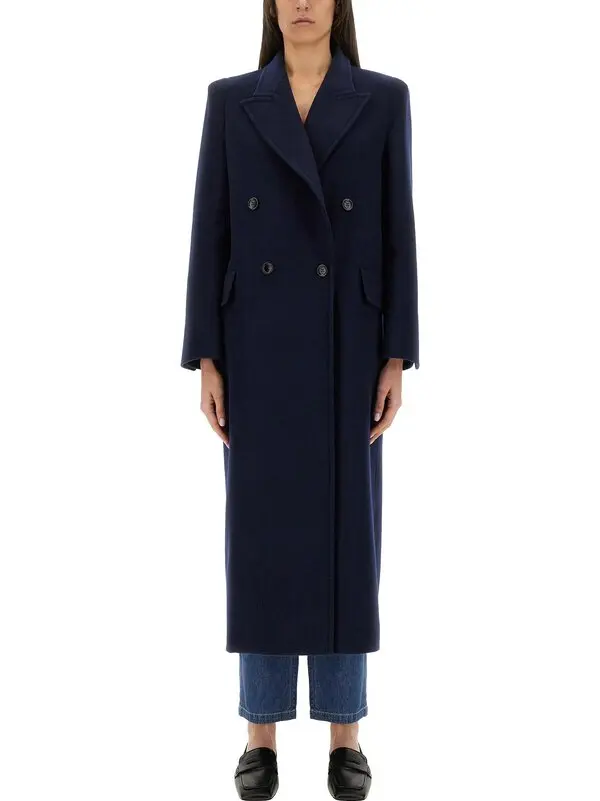 Max Mara Double-breasted Tailored Overcoat - Blue