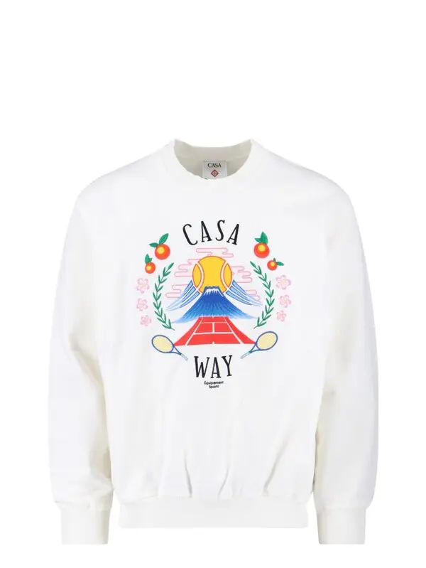 Casablanca Casa Way Mountain Logo Sweatshirt - White