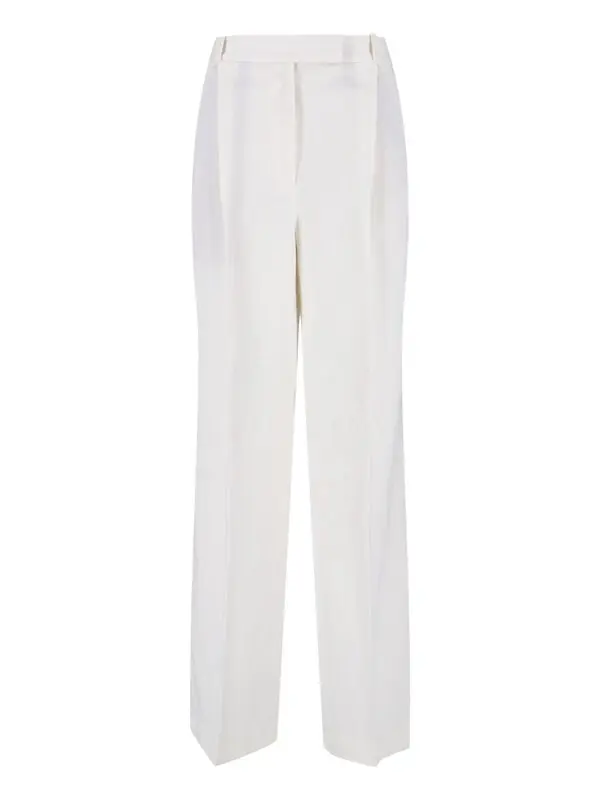 RÓHE Wool Blend Straight Pants - White