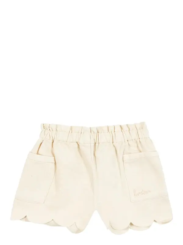 BONTON Scalloped Hem Short - Powder