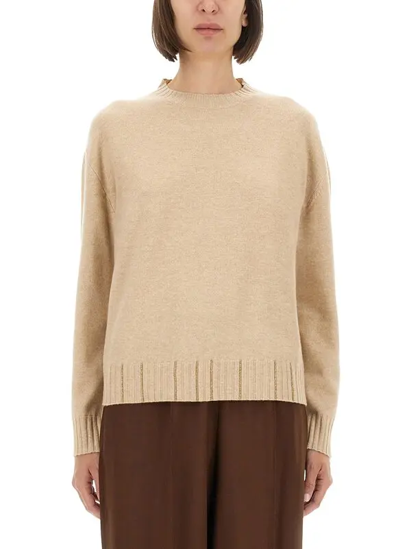 Fabiana Filippi Wool, Silk And Cashmere Sweater - Beige