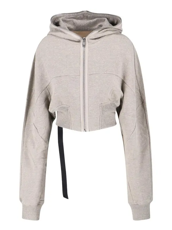 Rick Owens Collage Gimp Cropped Sweatshirt - Gray