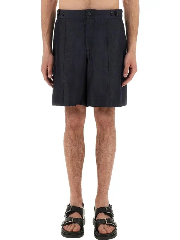 Alexander McQueen Short In Denim - Blue