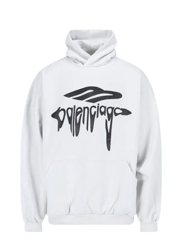 Balenciaga 3b Liquified Hoodie - White