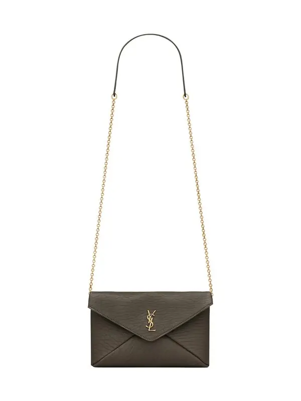 Saint Laurent Clutch With Chain And Cassandre - Green