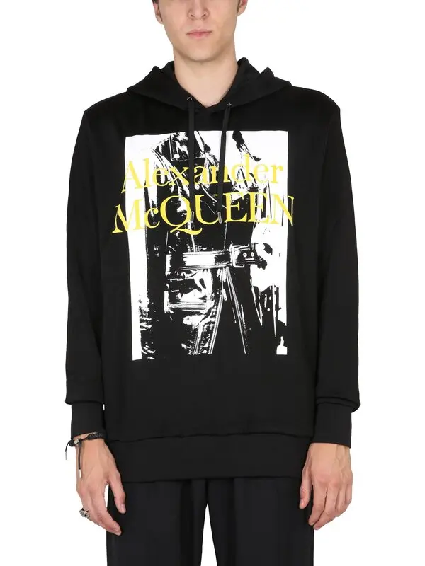Alexander McQueen Sweatshirt With Atelier Print - Black