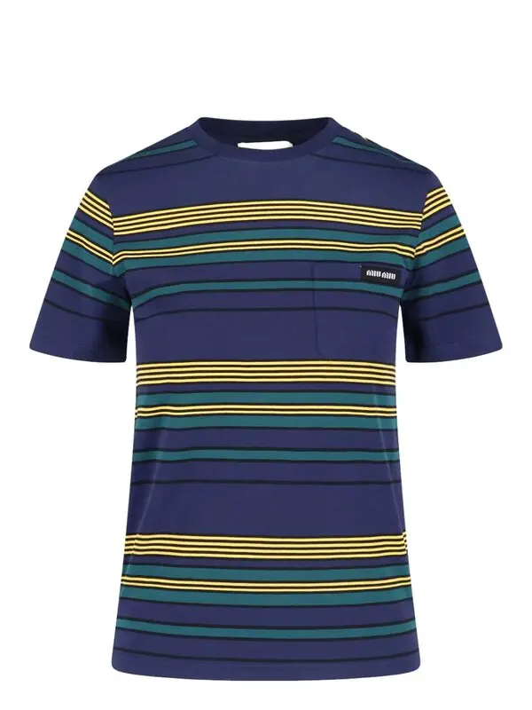 Miu Miu Stripe T-shirt - Blue