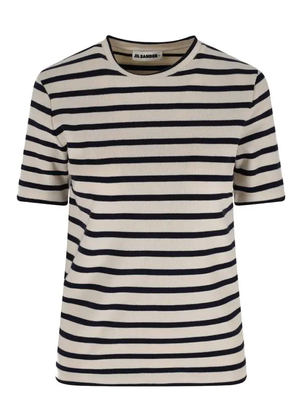 JIL SANDER Stripe T-shirt - Cream
