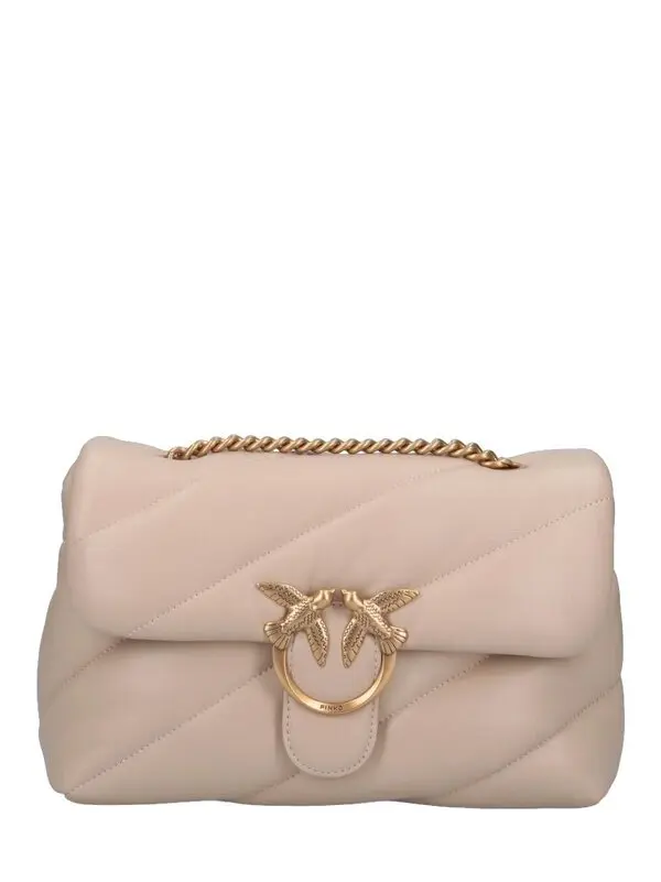 Pinko Classic Love Puff Logo Crossbody Bag - Beige