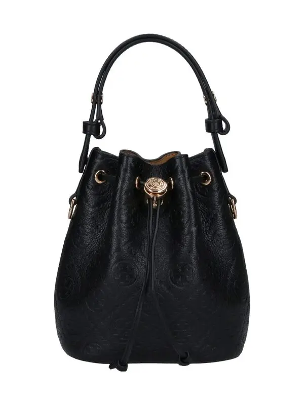 Tory Burch T Monogram Bucket Bag - Black