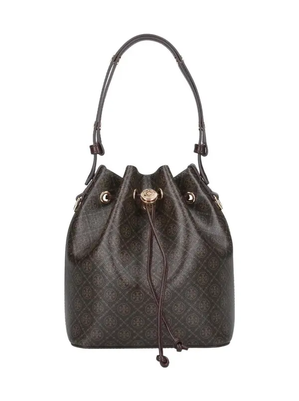 Tory Burch T Monogram Bucket Bag - Brown