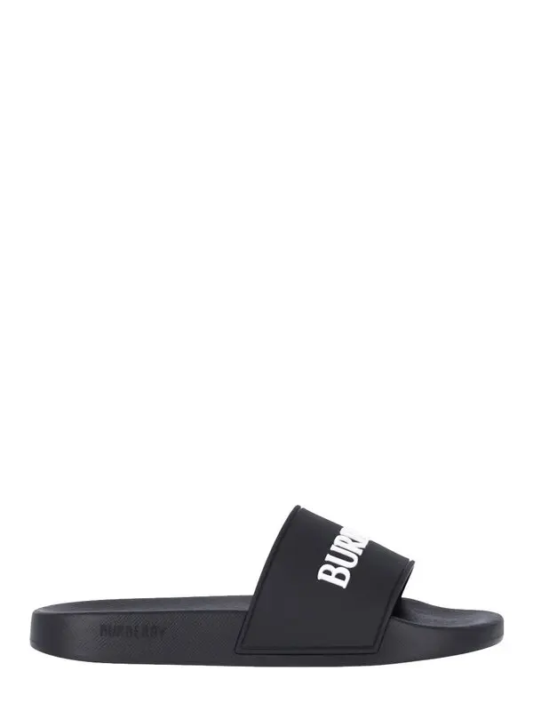 Burberry Logo Slides - Black