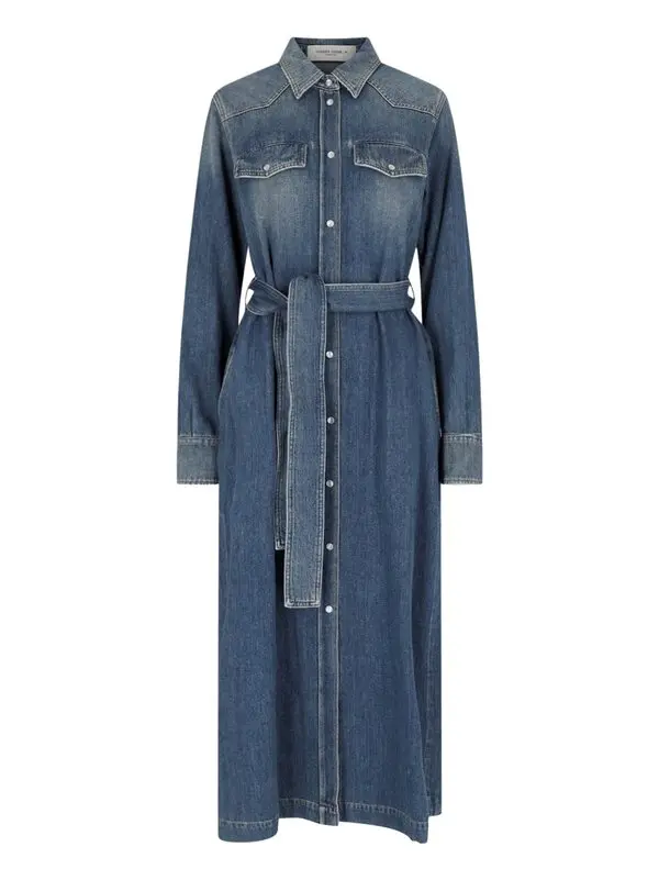 GOLDEN GOOSE Denim Shirt Dress - Blue