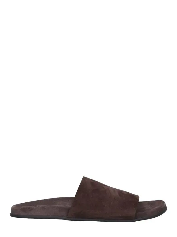 THE ROW Hugo Slide Sandals - Brown