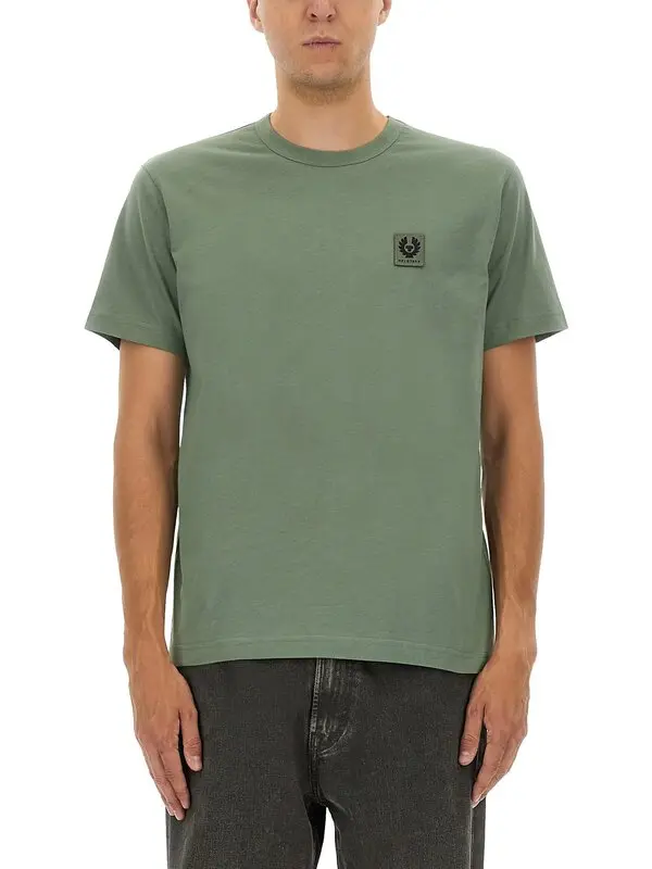 Belstaff T-shirt With Logo Patch - Green