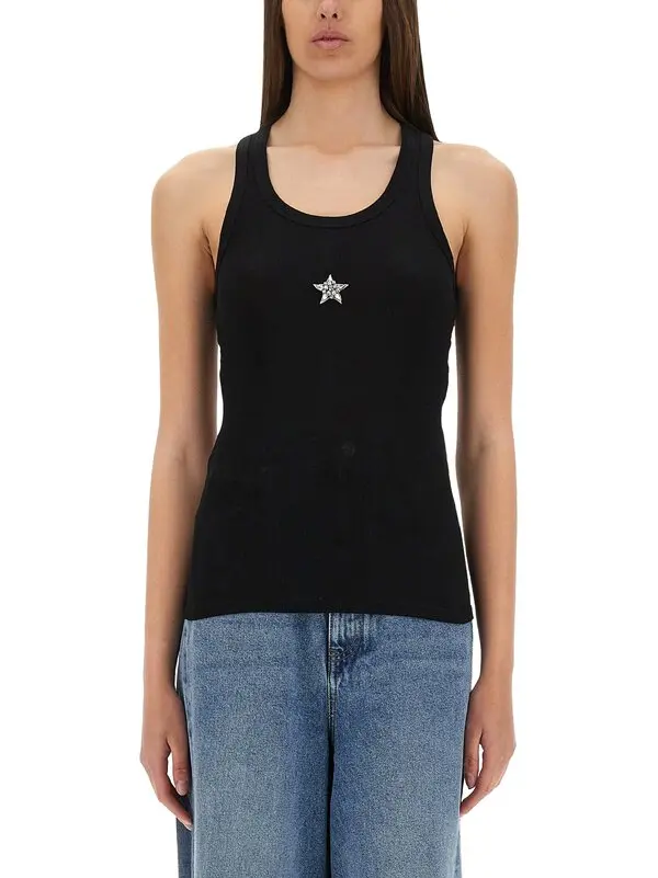 Stella McCartney Crystal Mini Star Tank Top - Black