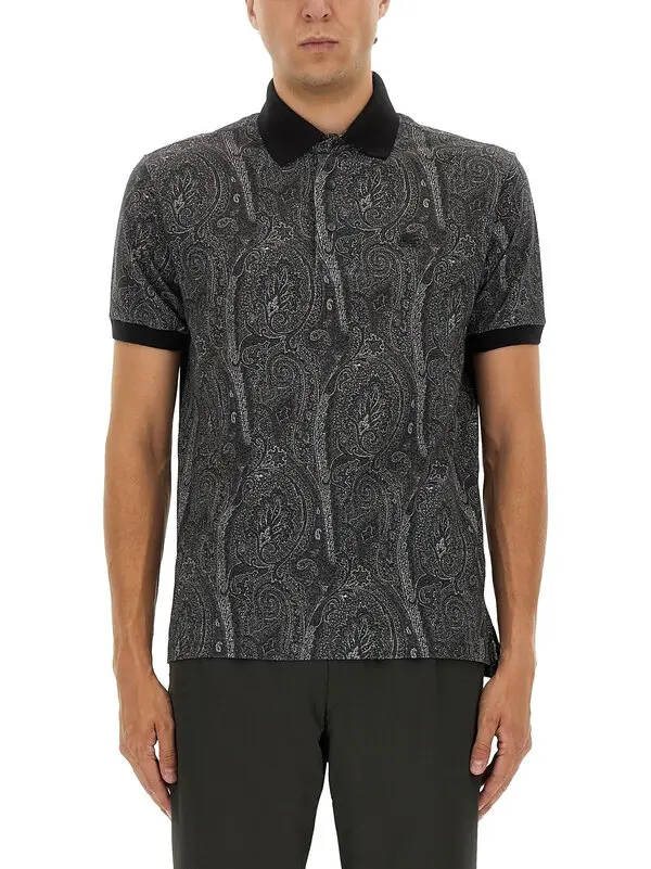 Etro Polo Shirt With Print - Black