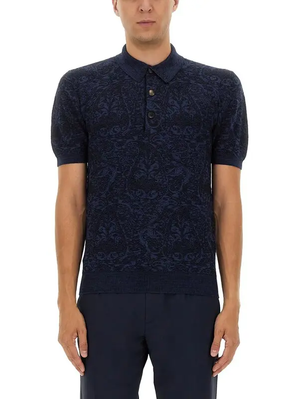 Etro Polo Shirt With Pegasus Embroidery - Blue