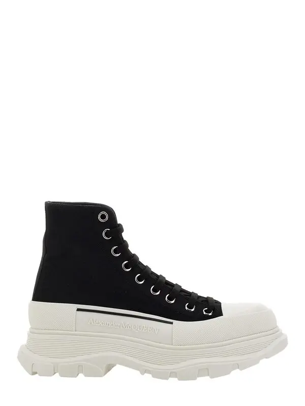 Alexander McQueen Tread Slick Lace Up Boots - Black