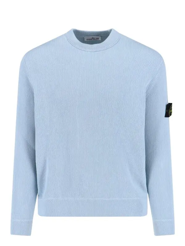 Rick Owens Ribbed Long Sleeve Sweater - Blue