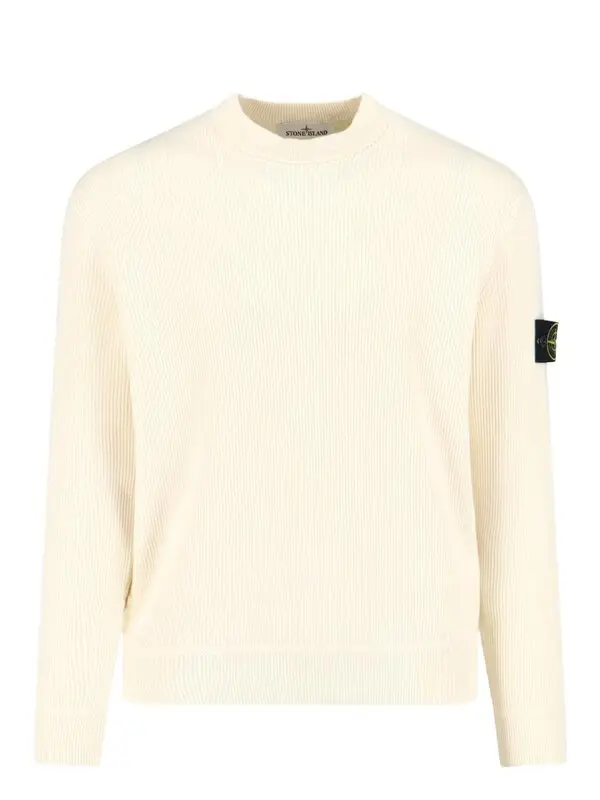 Rick Owens Ribbed Long Sleeve Sweater - Cream