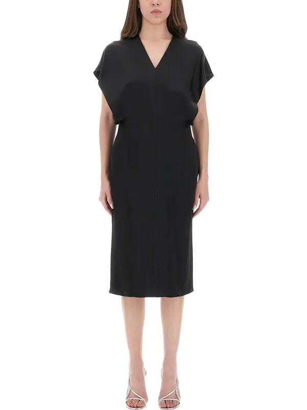 Stella McCartney Midi Dress With Wing Sleeves - Black