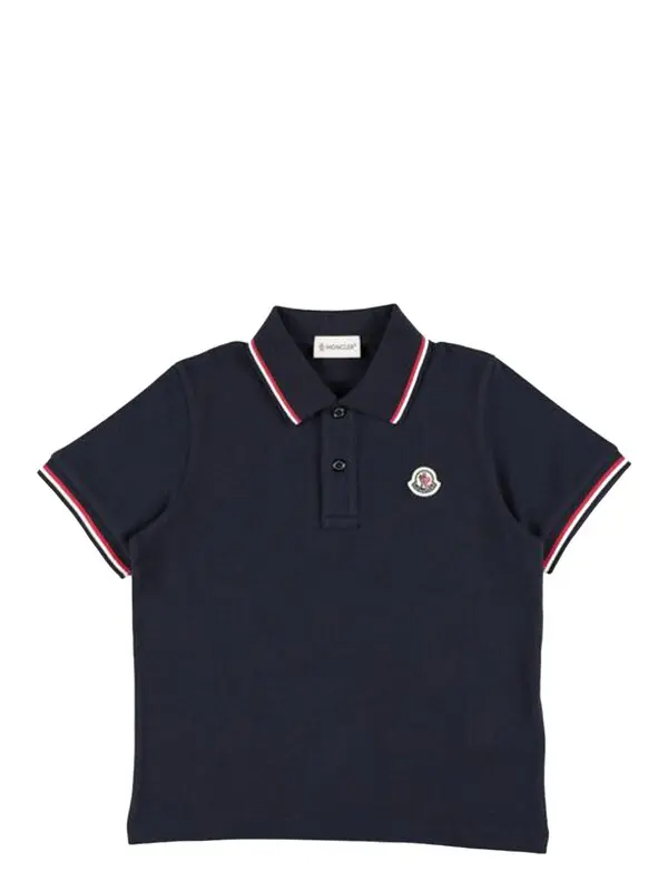 Moncler Polo With Logo - Blue