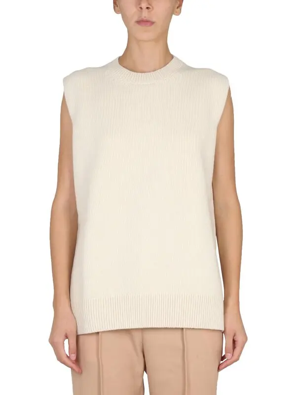 JIL SANDER Wool Vest - Ivory