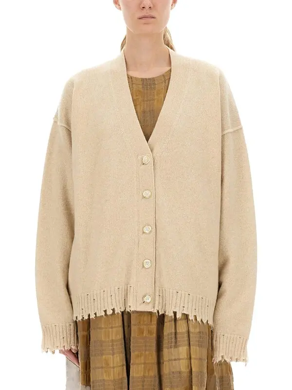 UMA WANG Cashmere Cardigan With Buttons - Beige