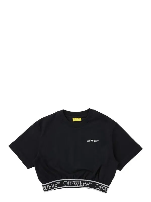 Off-White Logo Cropped T-shirt - Black