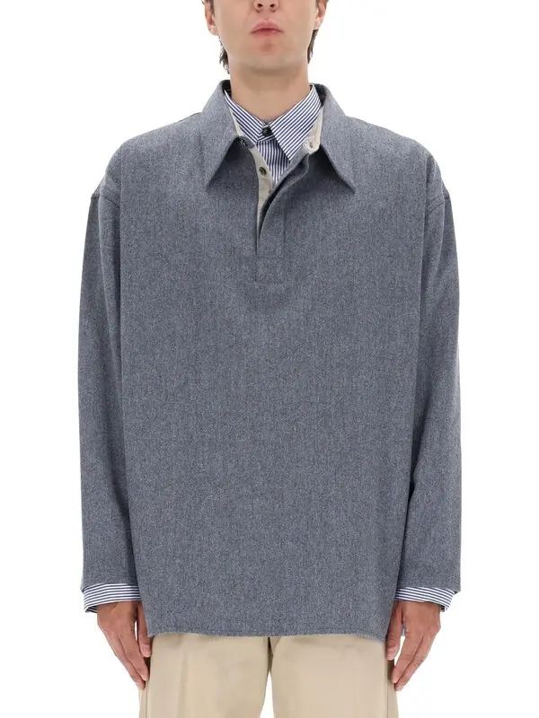 Ami Long-sleeved Polo Shirt - Grey