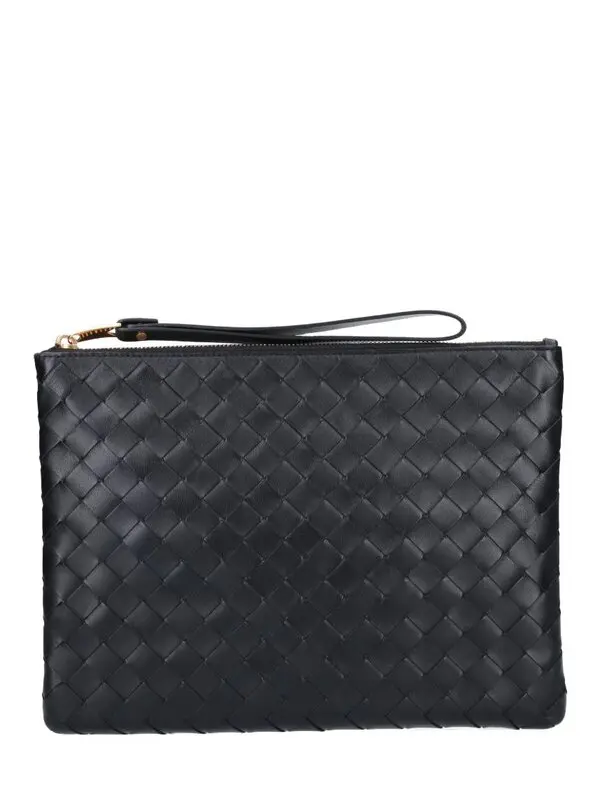 Bottega Veneta Woven Leather Pouch - Black